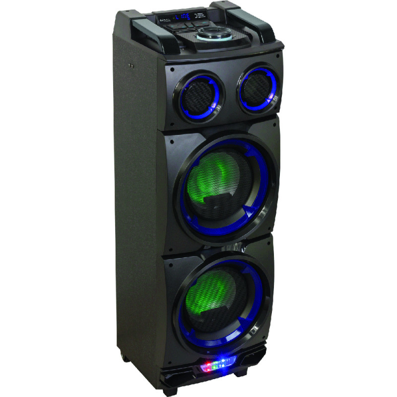 Stand-alone, LED Illuminated Active Speaker Enclosure 2 x 8"/20 cm with ...